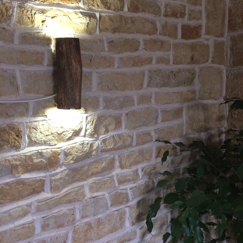 Rustic wall light rustic sconce woodland style log lamp | Etsy