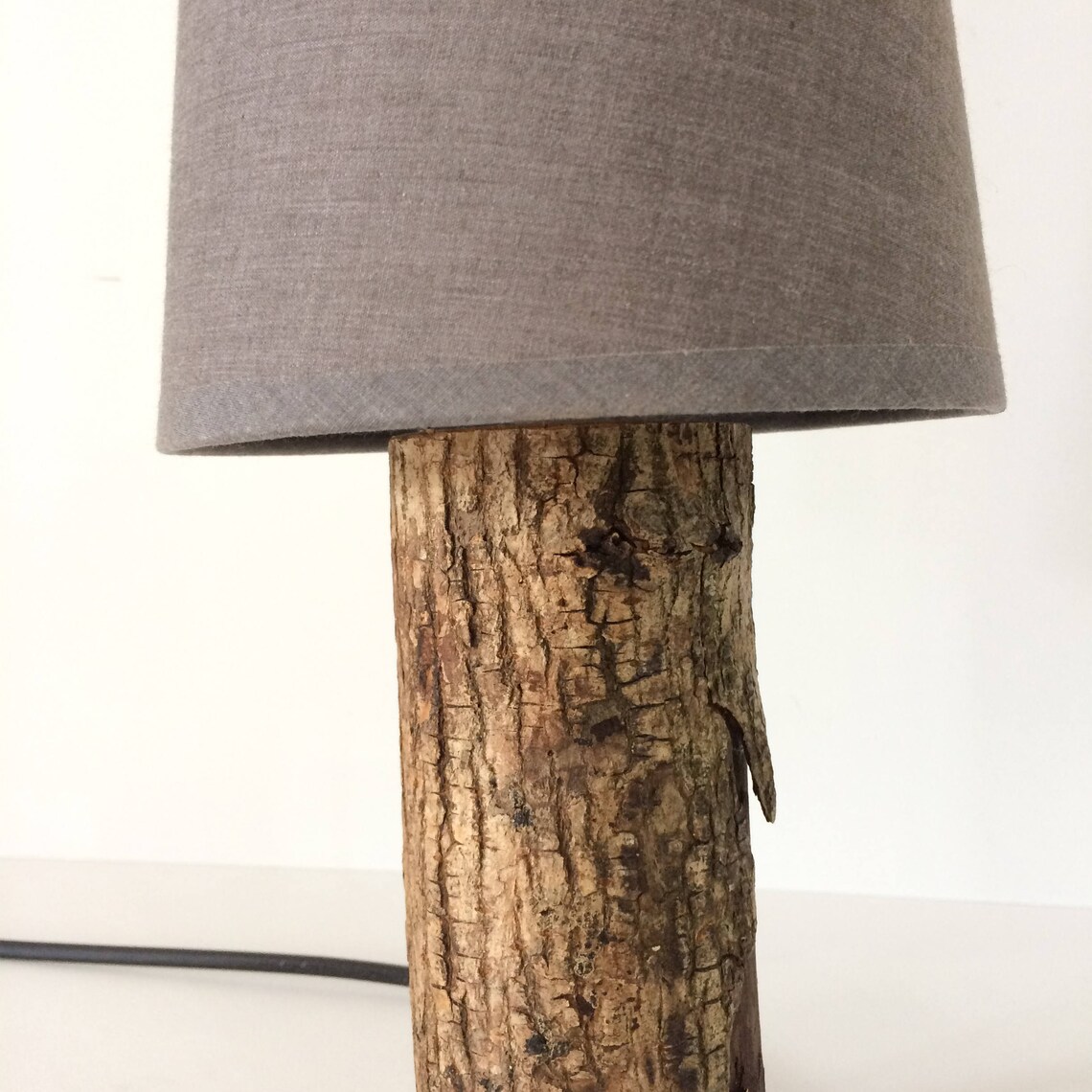 Log Lamp Rustic Desk Lamp Table Log Light Shade Bedroom Lamp - Etsy