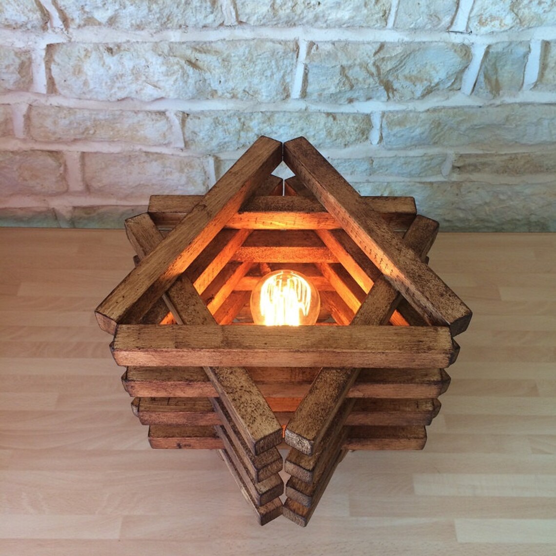 Rustic Floor Lamp Rustic Light Wood Oak Star Shape Handmade - Etsy