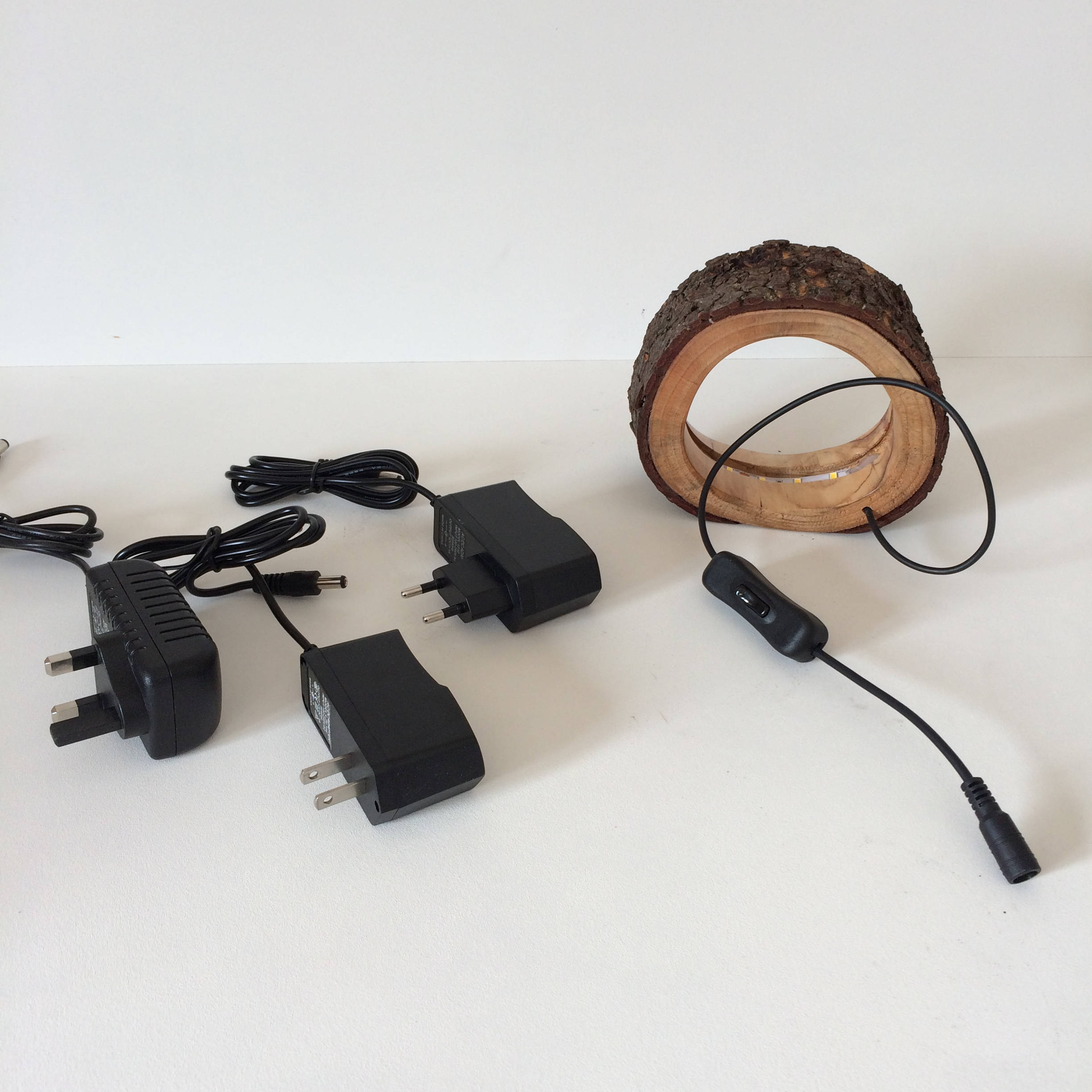 Small LED Log Light Table Lamp Desk Light Real Wooden Log | Etsy