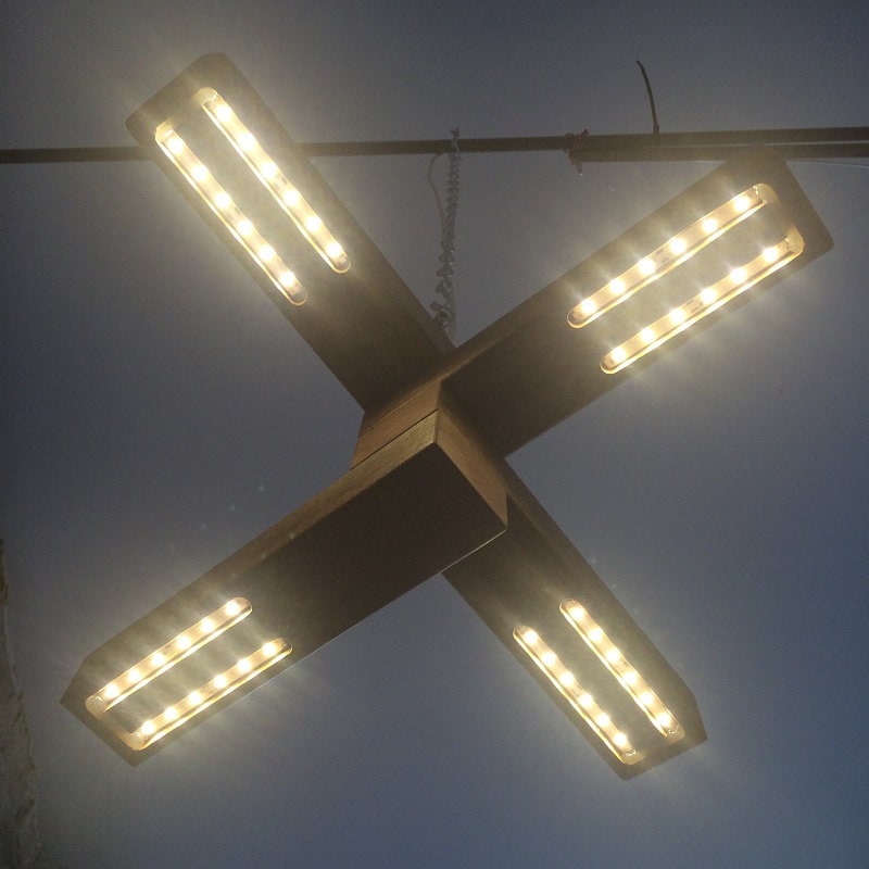 Abstract Ceiling Light Pendant Solid Wood Modern Design Rustic | Etsy