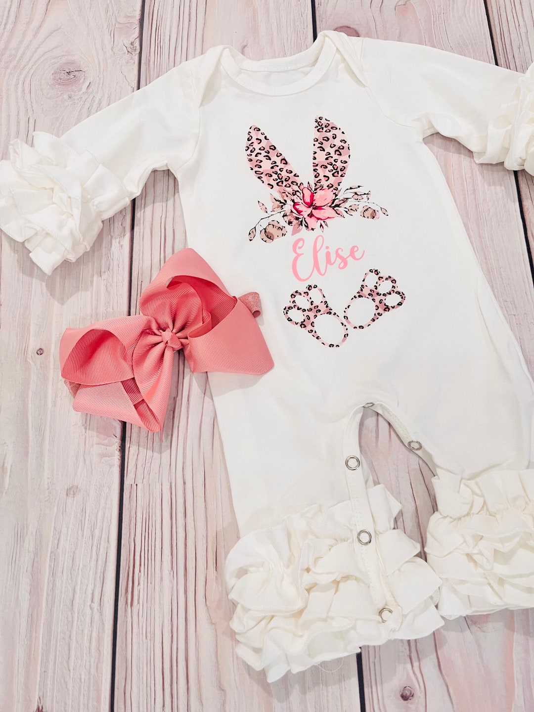 My First Easter Outfit, Bunny Romper, Spring Clothing, Personalized ...