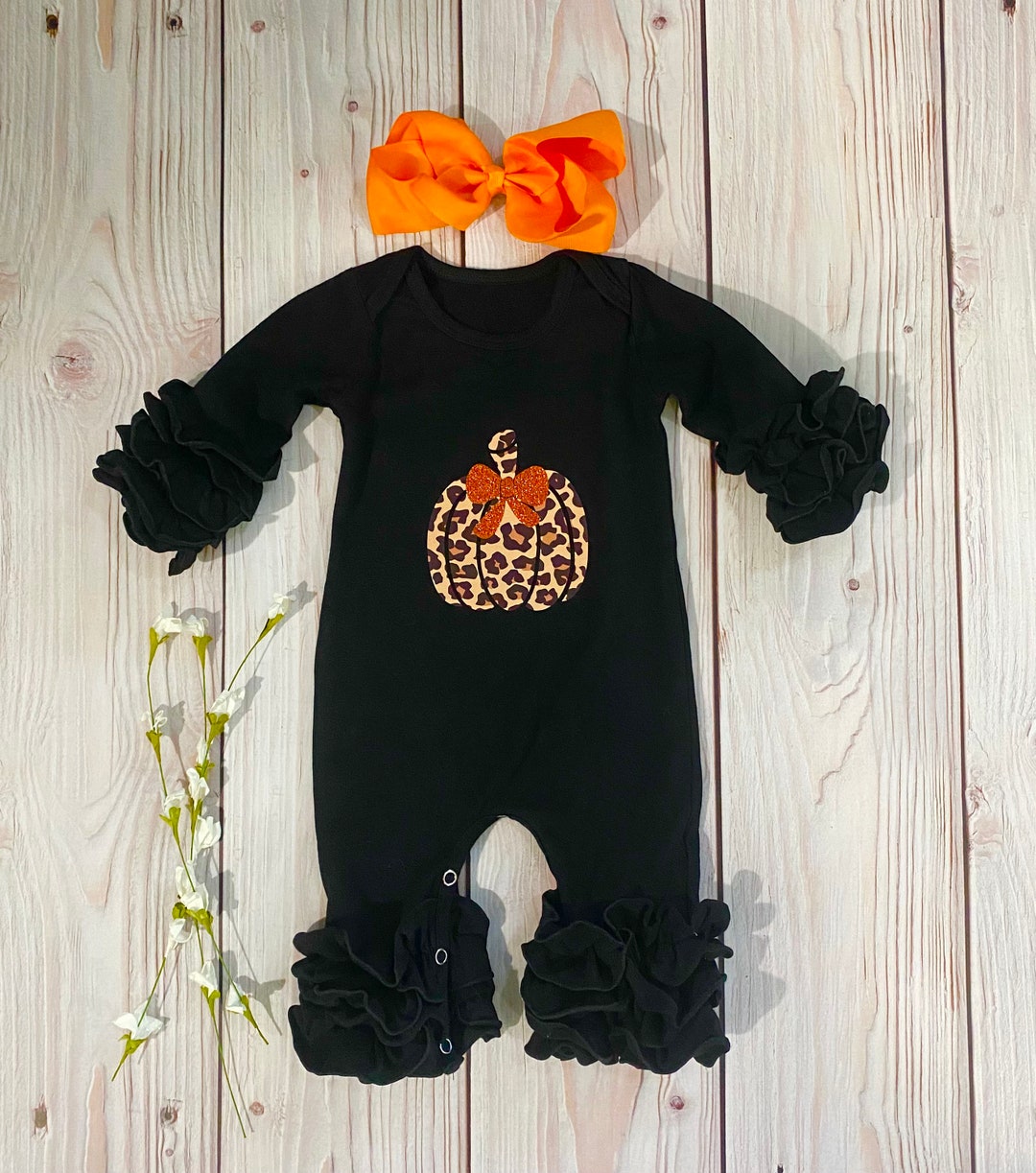 Halloween Romper, Fall Romper, Thanksgiving Romper, Black Halloween ...