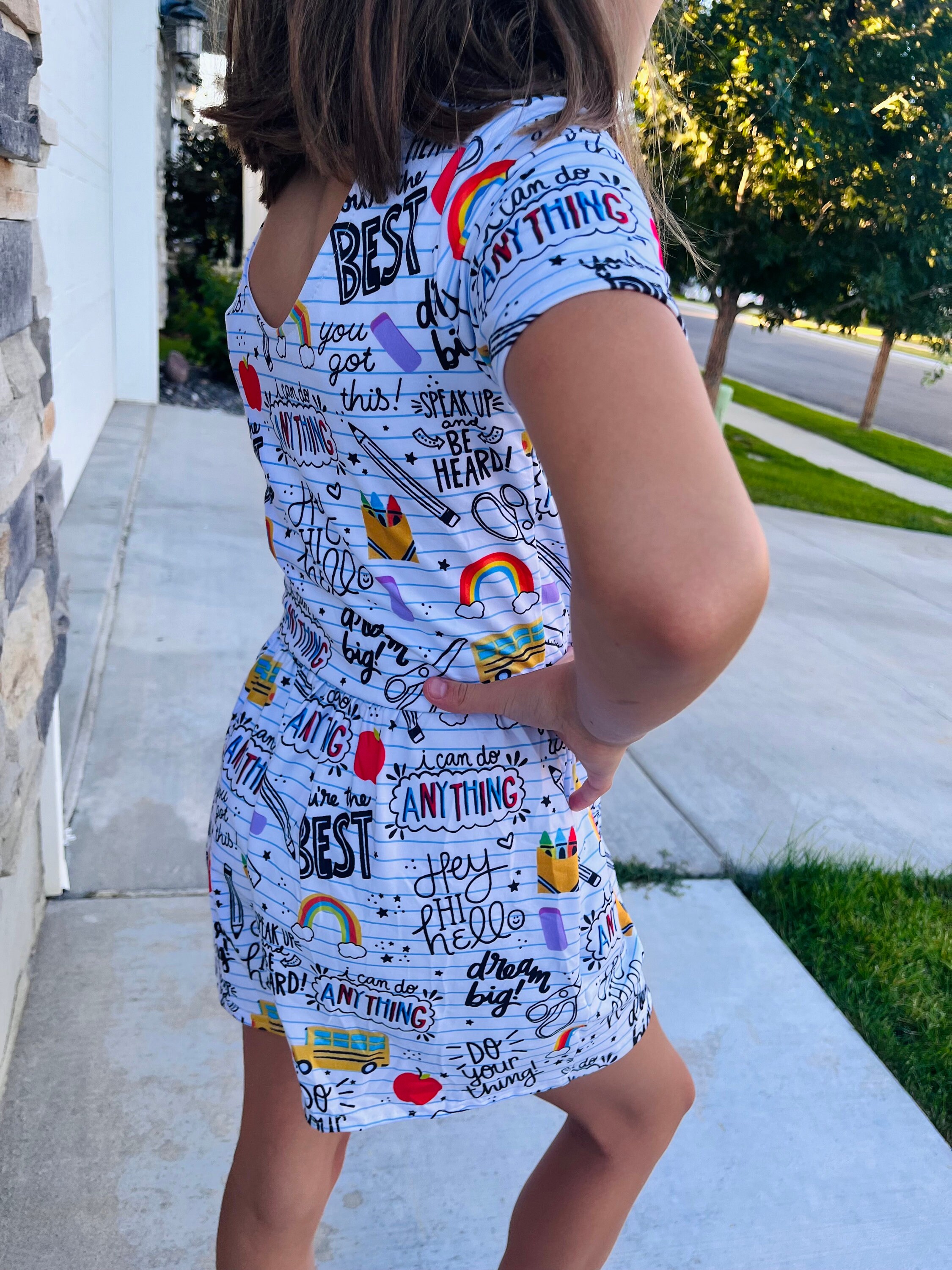 Girls Back to School Romper, Back to School Outfit, Kindergarten Outfit ...