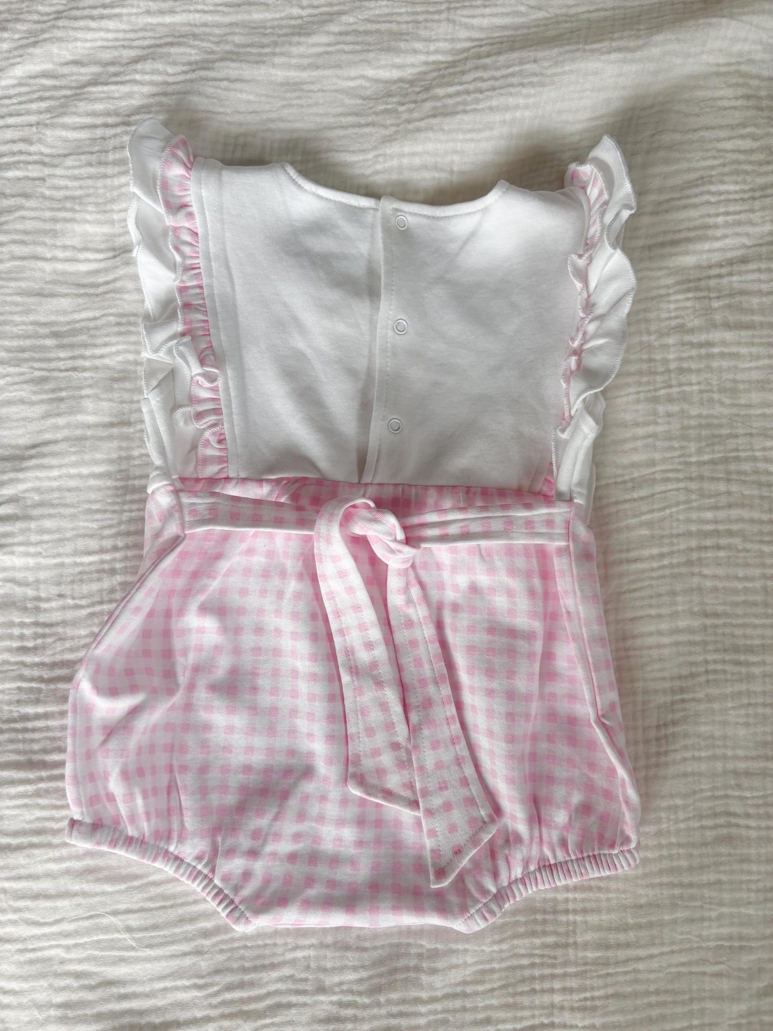 Baby Girls Embroidered Easter Romper, Pink Gingham Outfit, My First ...