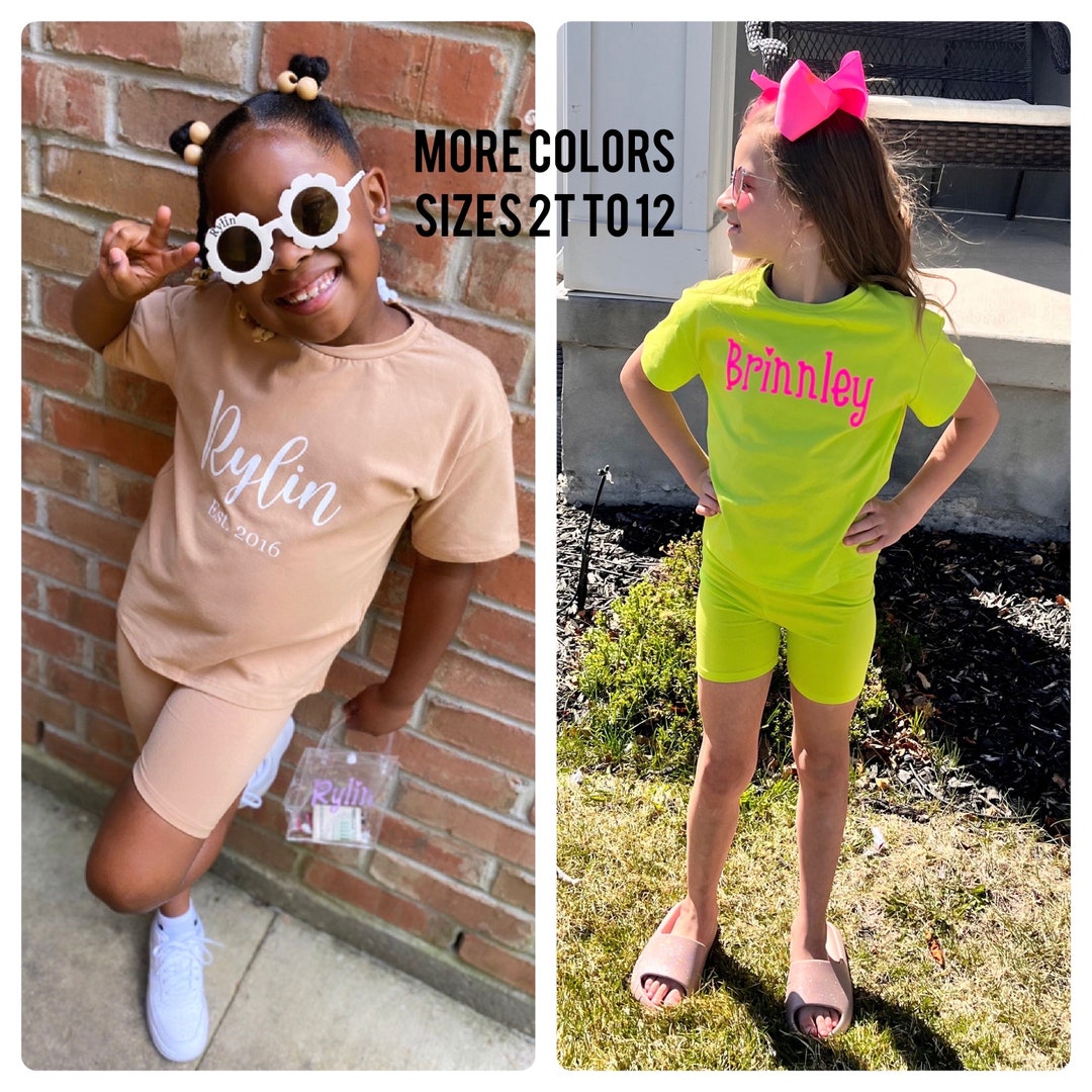 Girls Shorts Set, Spring Clothing, Biker Shorts Outfit, Easter Clothing ...