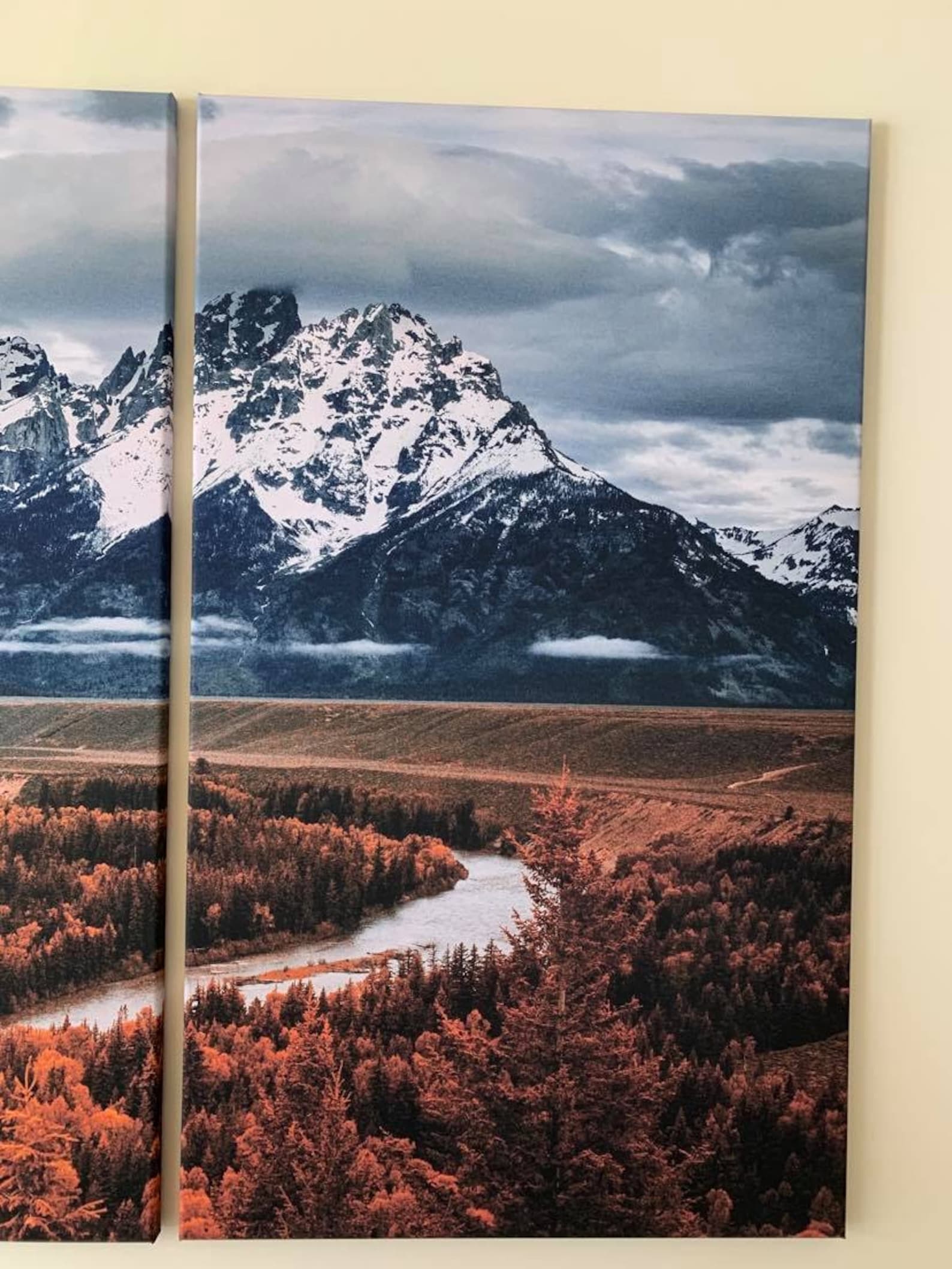 Wyoming Mountains Wall Decor of the Grand Teton National | Etsy