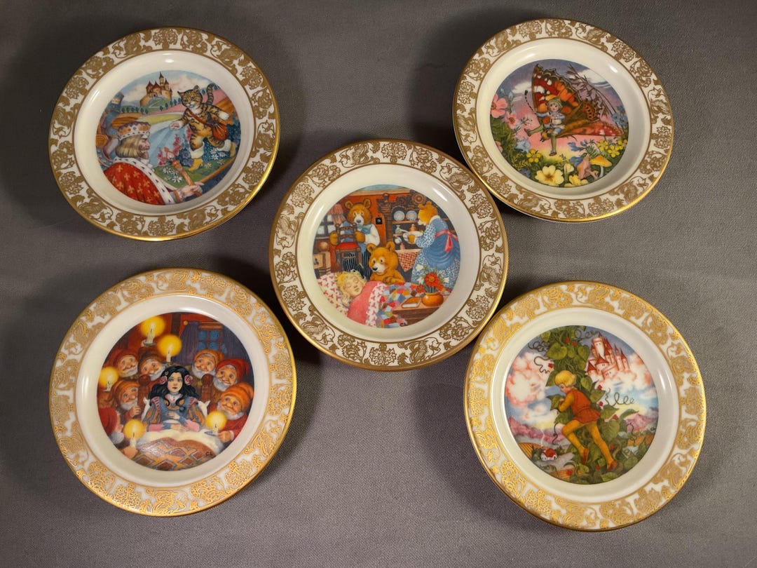 Franklin Porcelain Fairy Tale Plates, Carol Lawson Art, Set of 5 - Etsy