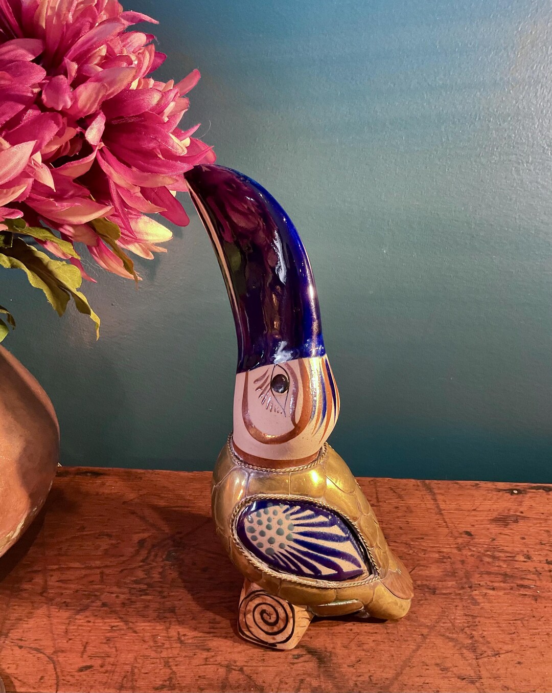 Tonala Armoured Brass and Pottery Toucan Signed ‘reyna’ Mexico - Etsy