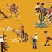 The Original Yeeha 1950's Cowboy Wallpaper - Mustard - Etsy
