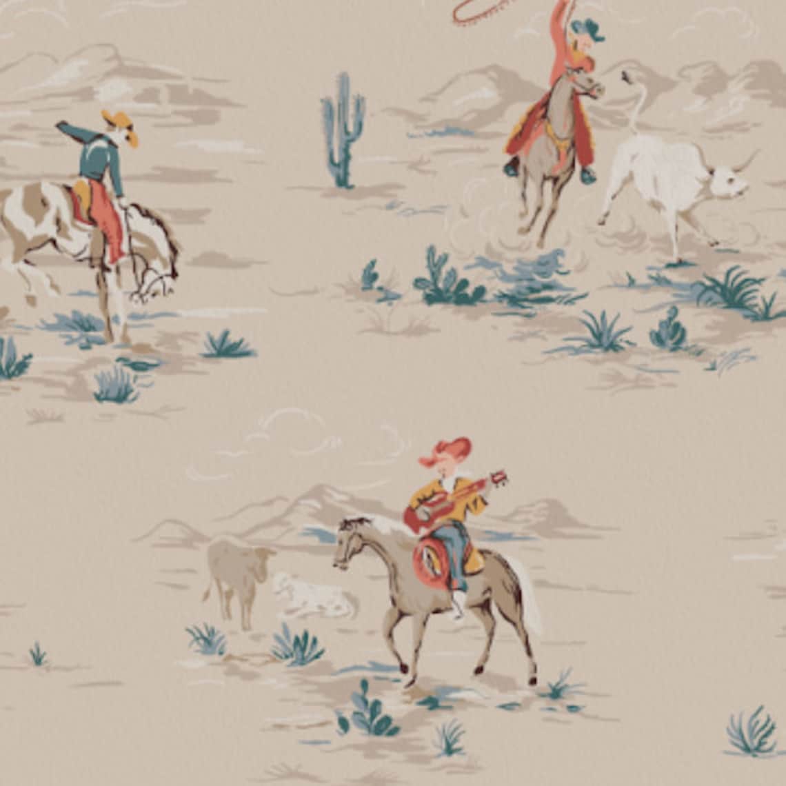 Yippee Ka Yeah Cowboy Boy's Room Wallpaper - Etsy