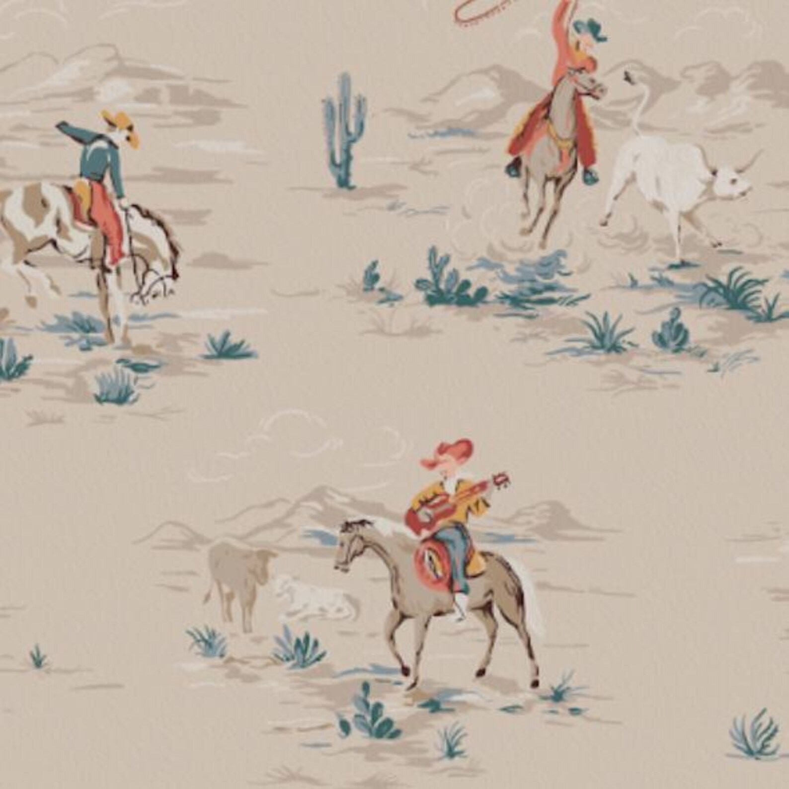 Yippee Ka Yeah Cowboy - Boy's Room Wallpaper - Etsy