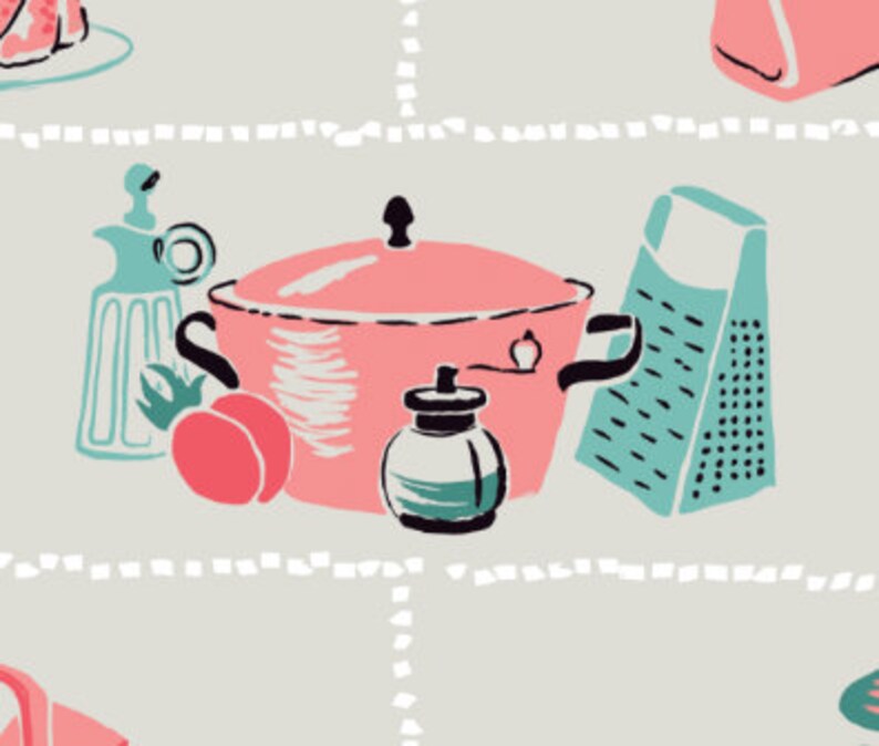 Korkington 1950's Kitchen Wallpaper - Etsy