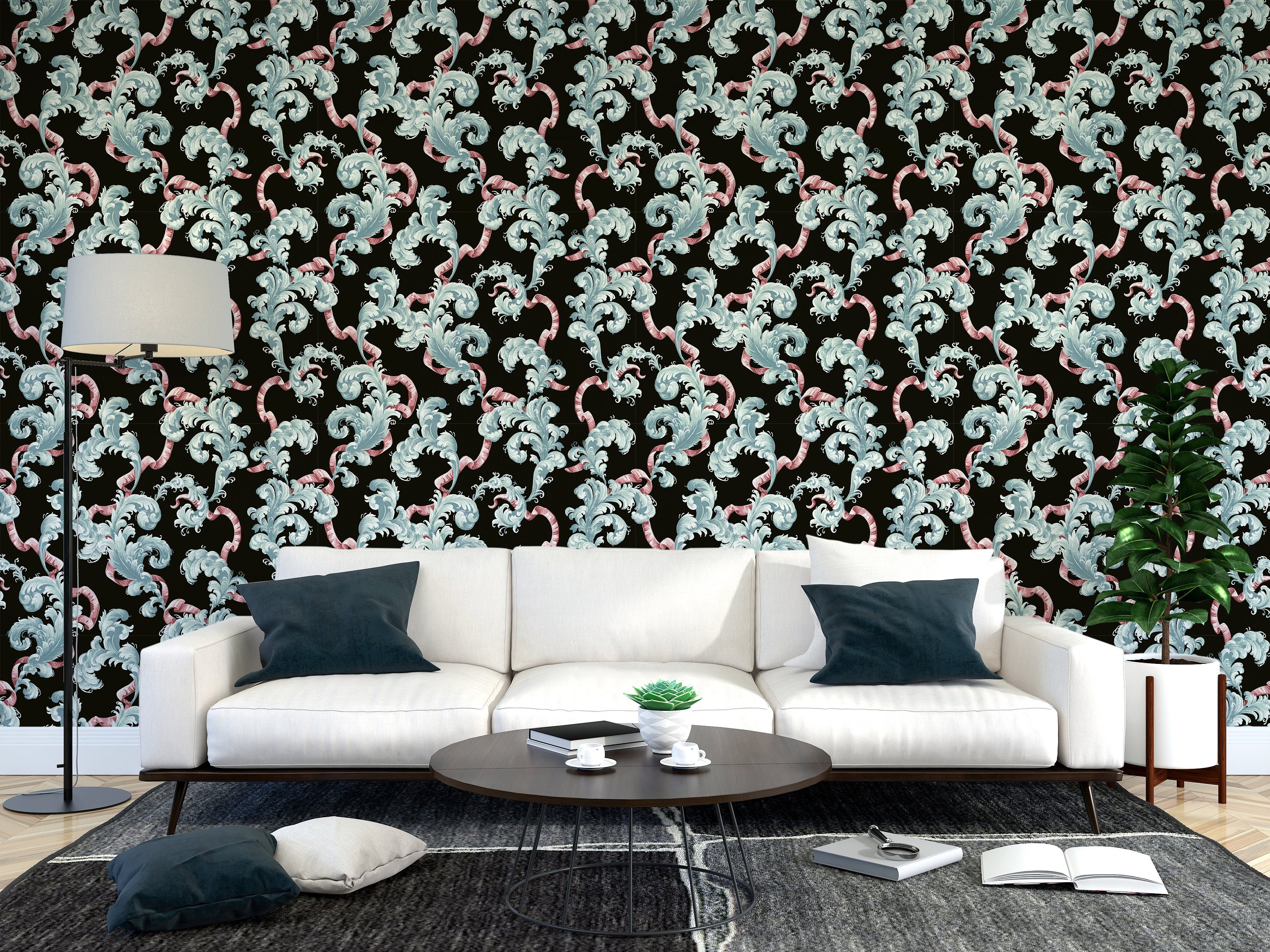Westfield 1950's Ribbon Wallpaper - Etsy