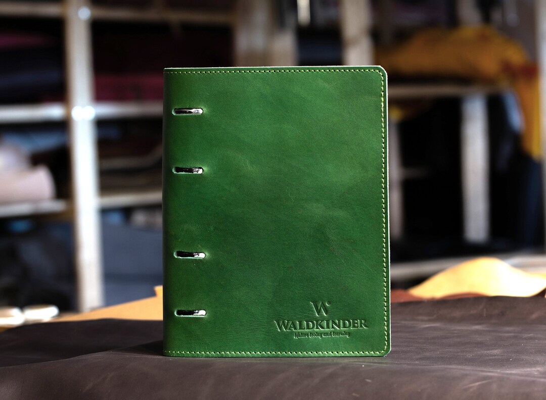 Green Leather Notebook Cover With Personalization Leather - Etsy