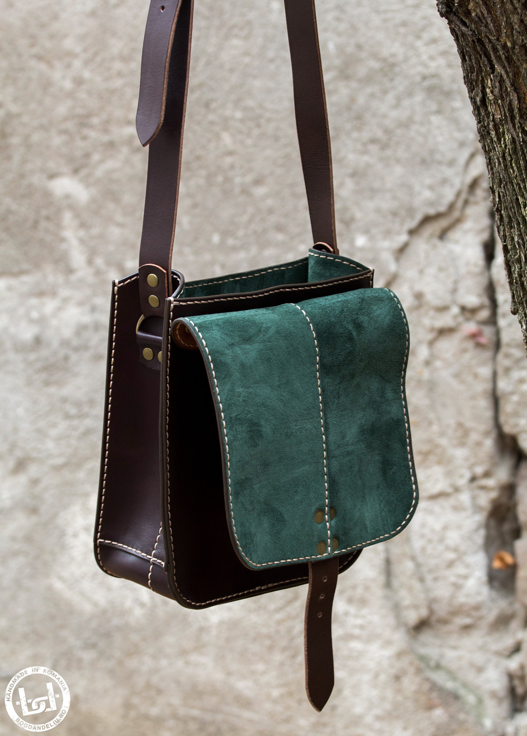 Men's Leather Bag, Men's Satchel Bag / Messenger Bag for Men / CAMEL ...