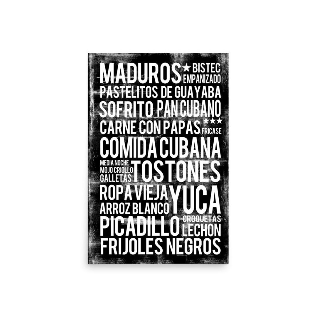 Cuban Food Poster Word Art Food Art Print Cuban Poster - Etsy