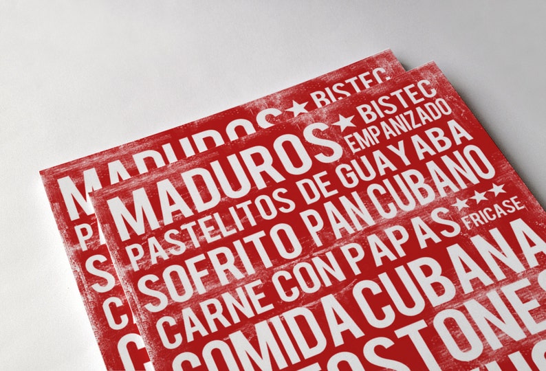 Cuban Food Poster Red Word Art Food Art Print DIGITAL - Etsy