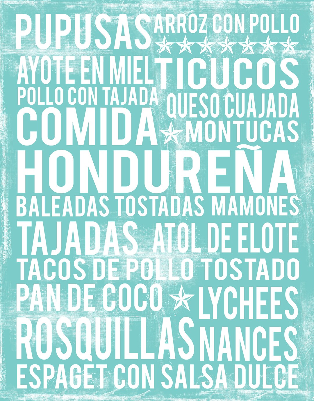 Honduras Kitchen Art - Honduran Food Art - Honduras Food Poster ...