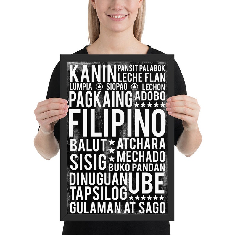 Filipino Food Poster - Framed Word Art - Food Art Print - Filipino ...