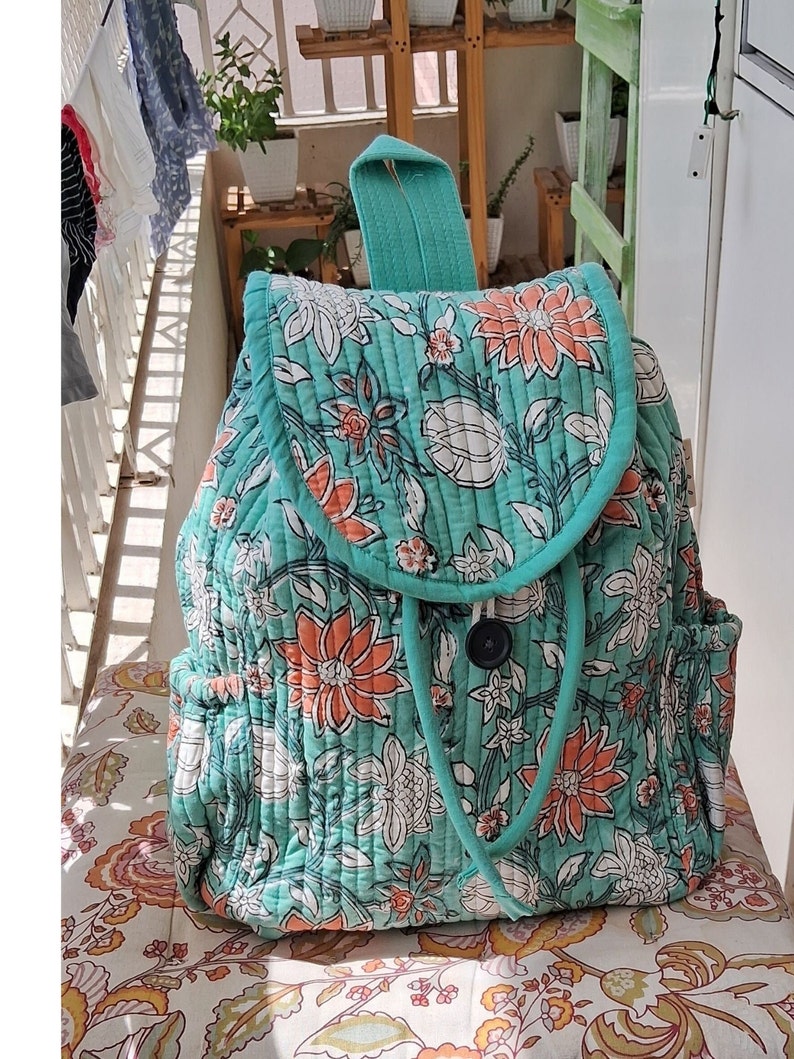 Buy Quilted Backpackocean Floral Printed Backpackwomen Online in India ...