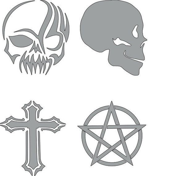 Multi Gothic Stencil 2 Re-Usable 4 designs on one sheet | Etsy