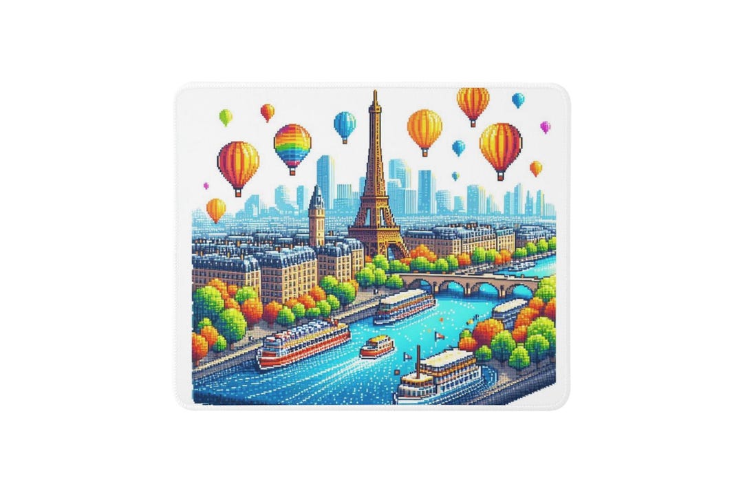 Colourful Pixel Art Style Paris Landscape Non Slip Mouse Mat / Mouse - Etsy