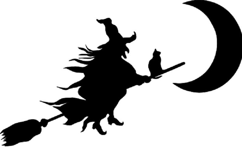 Flying Witch Stencil RE-USABLE 10 x 6 INCH | Etsy