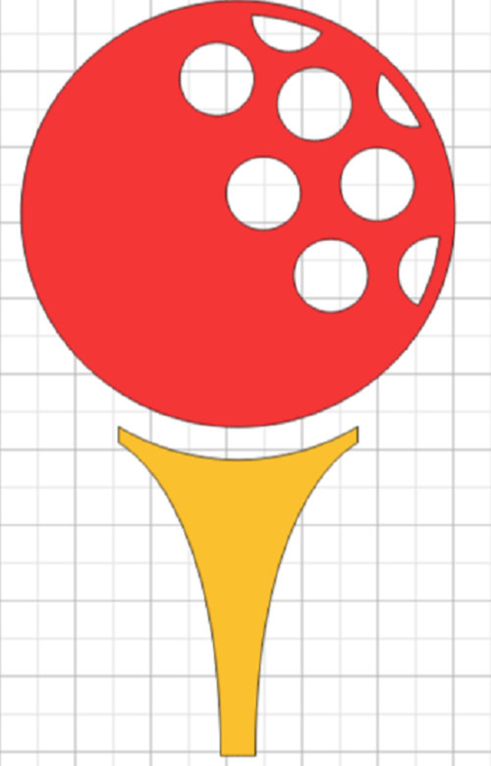 Golf Ball And Tee Stencil RE-USABLE 5.75 x 10 inch | Etsy