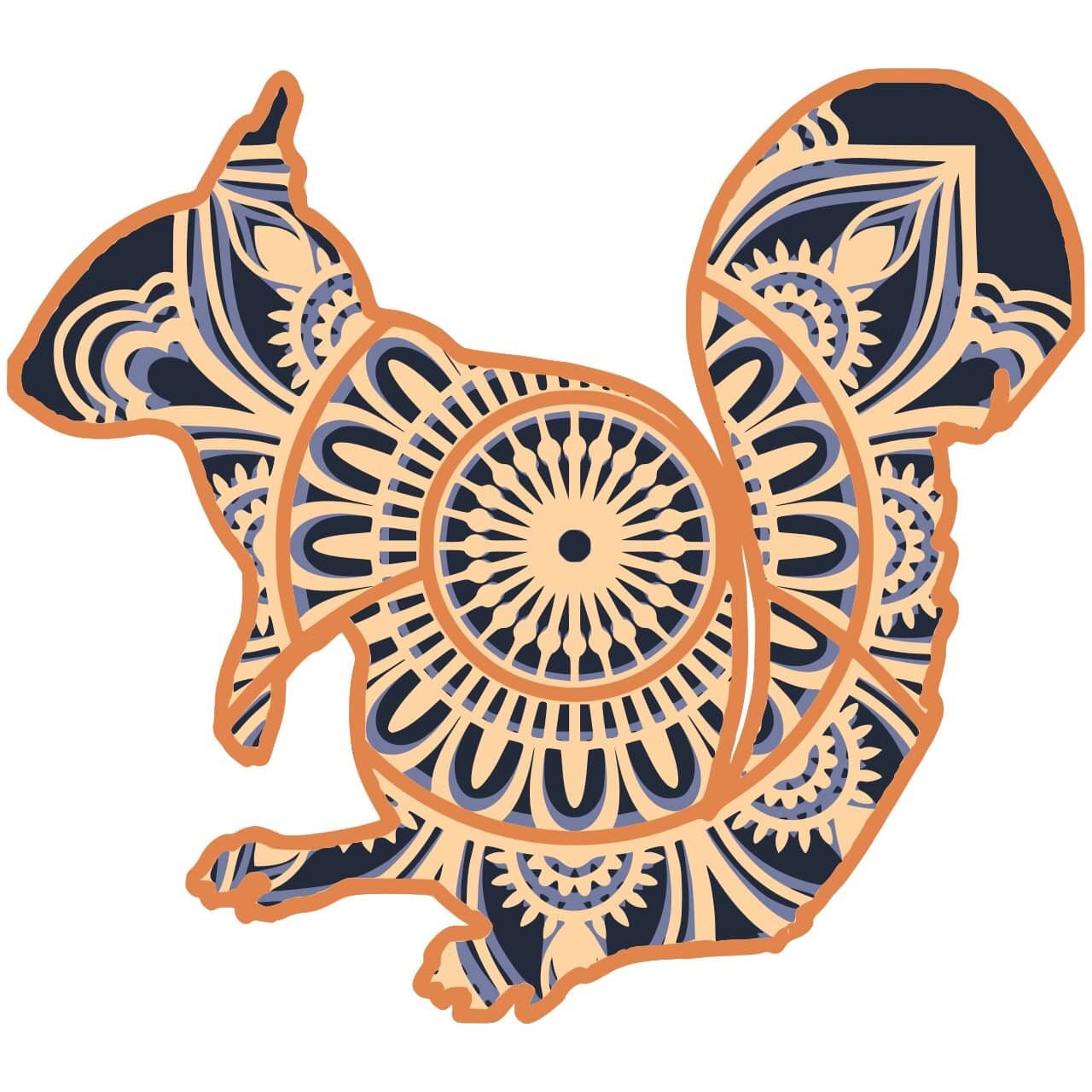 Layered Squirrel Mandala Svg / Cutting File Download for - Etsy