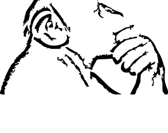 Chimp Stencil | Etsy UK