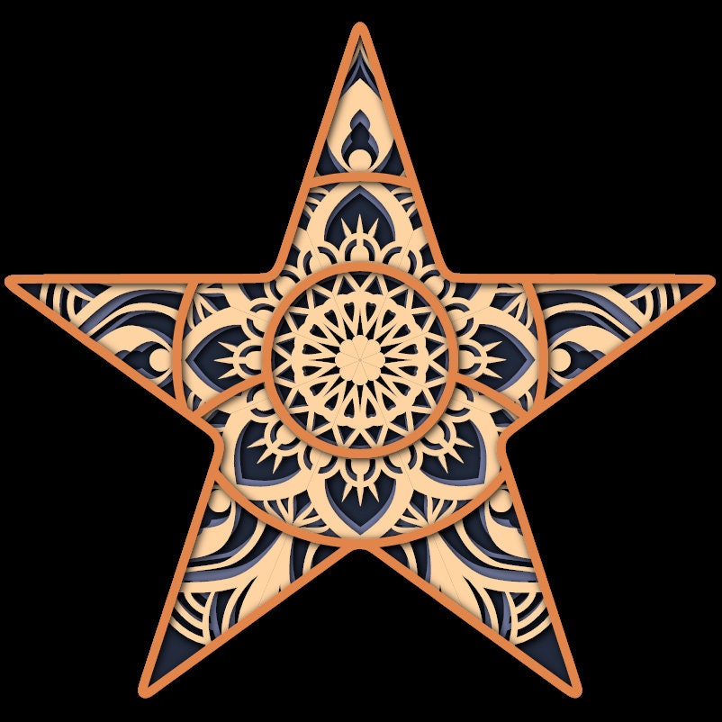 Layered Star Mandala Svg / Cutting File Download for Cricut - Etsy