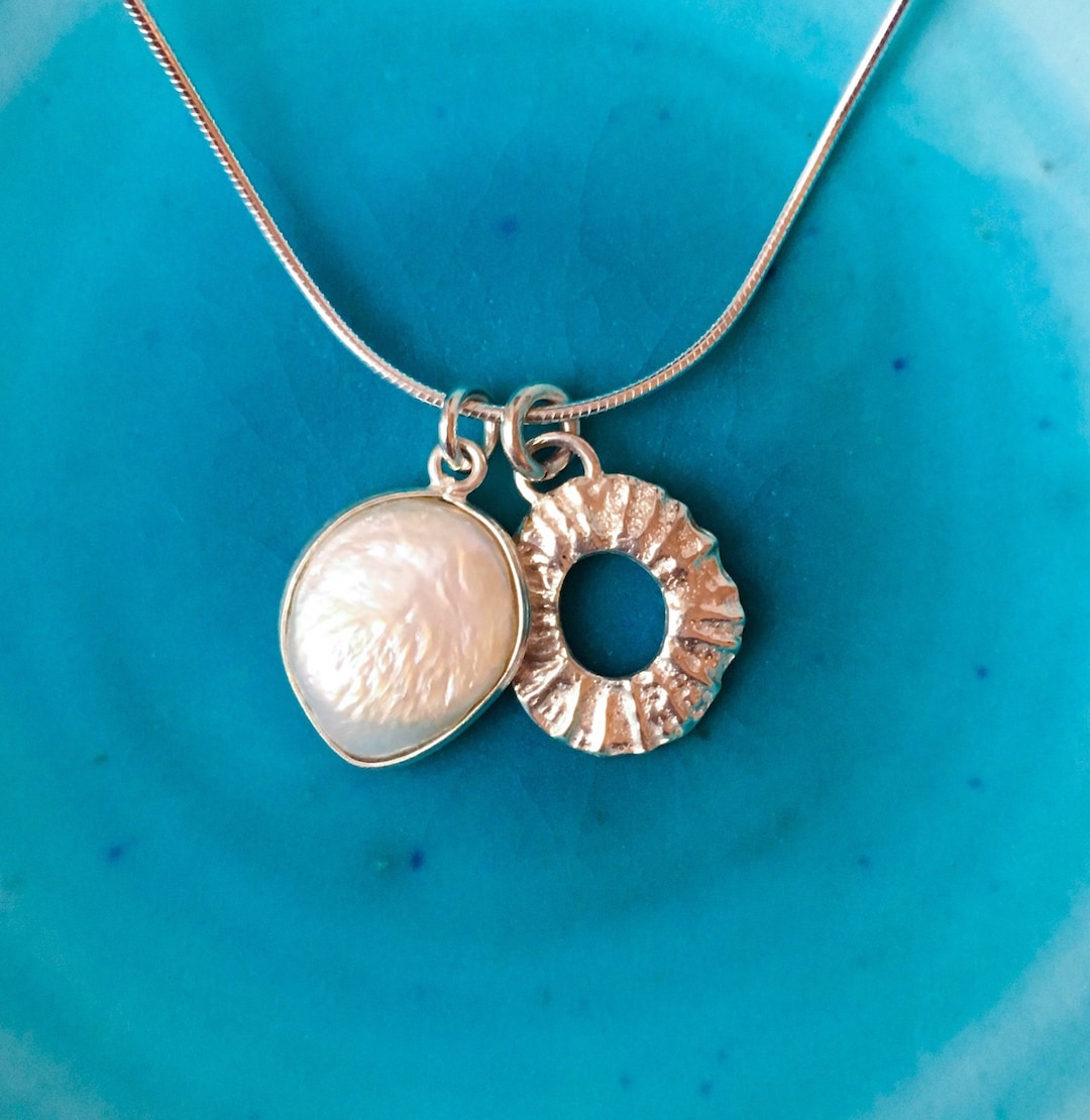 Shell Necklace, Gift for Her, Silver Charm Necklace, Shell Pendant ...