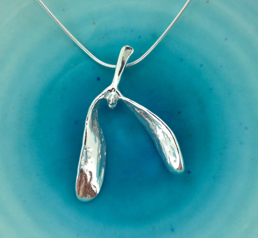 Silver Mistletoe Pendant - Mistletoe Necklace - Mistletoe Kiss - Lovely ...