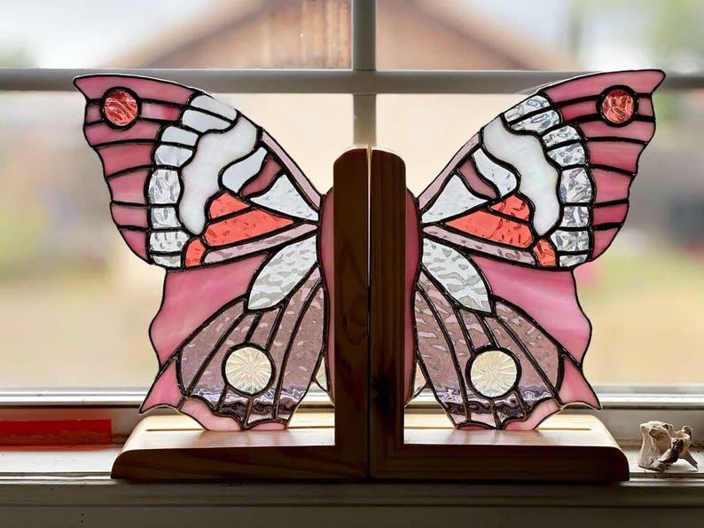 Butterfly Stained Glass Bookends (made to Order) - Etsy