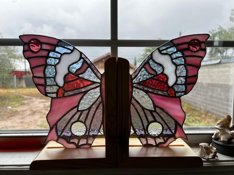 Butterfly Stained Glass Bookends (made to Order) - Etsy