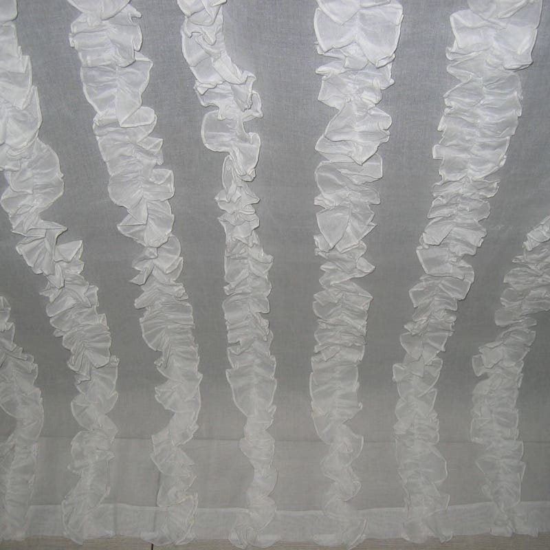 White Ruffle Curtain - Etsy