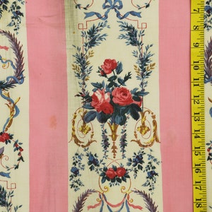 Antique Classical French Floral Fabric, 1855-1865 Dated From Swatch ...