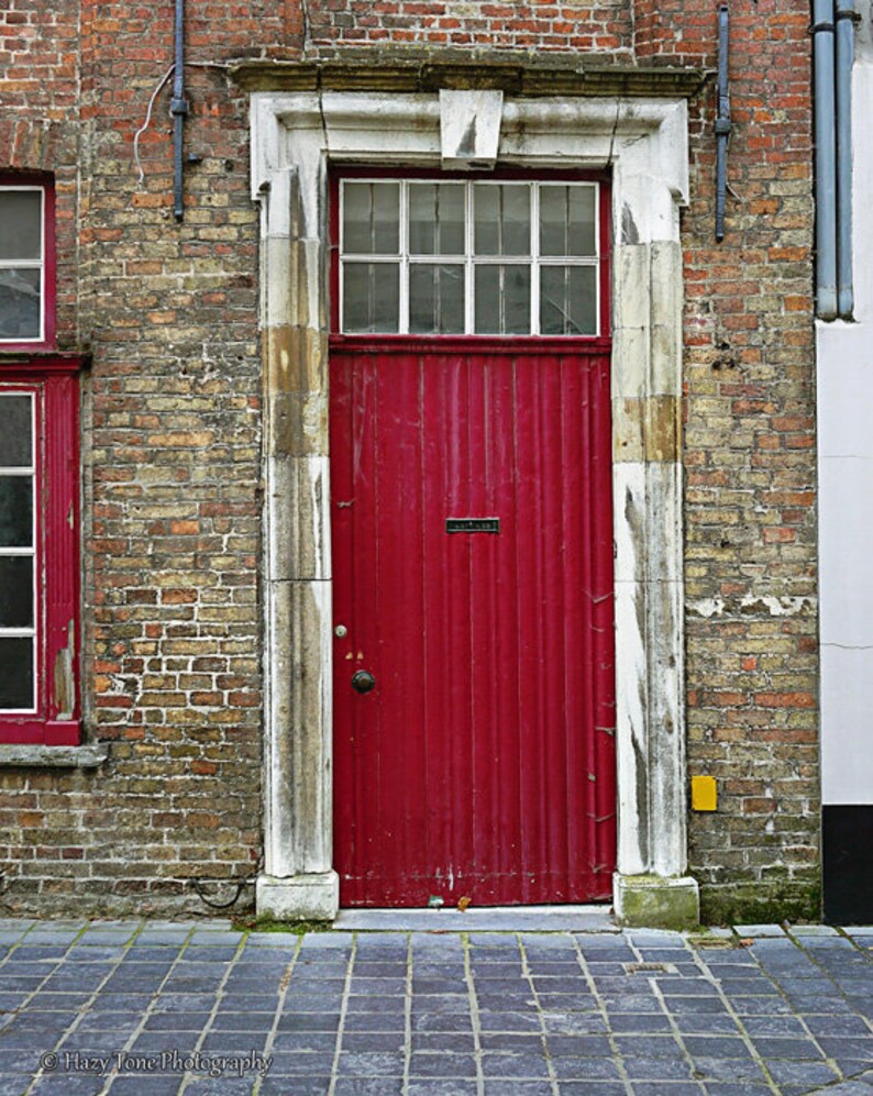 Red Door Photography Print Bruges Belgium Door Picture Small - Etsy