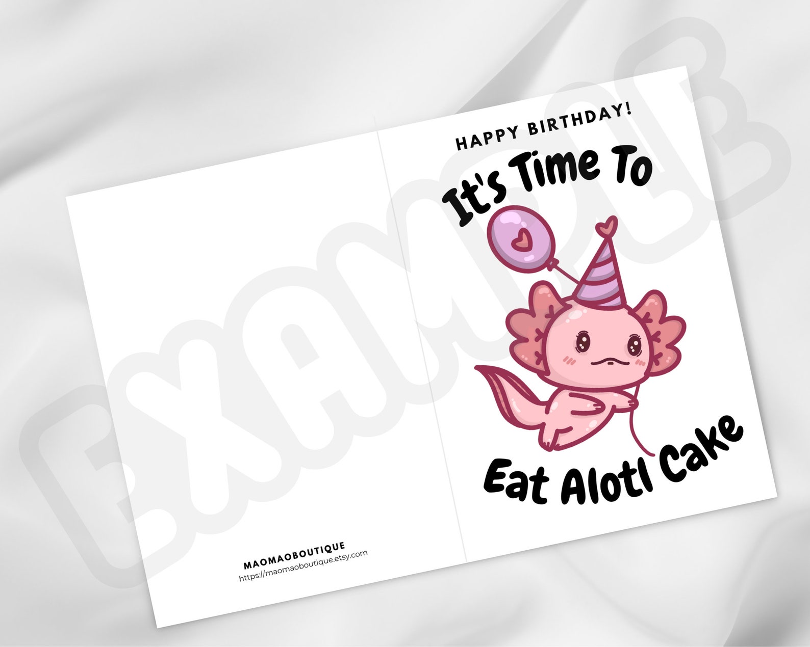 Printable Axolotl Birthday Card, Digital Axolotl Card, Axolotl Birthday ...