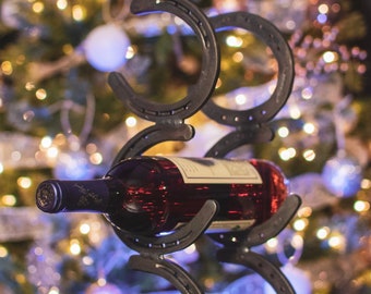 Custom Rustic Horseshoe Wine Rack Hand Crafted Hand - Etsy
