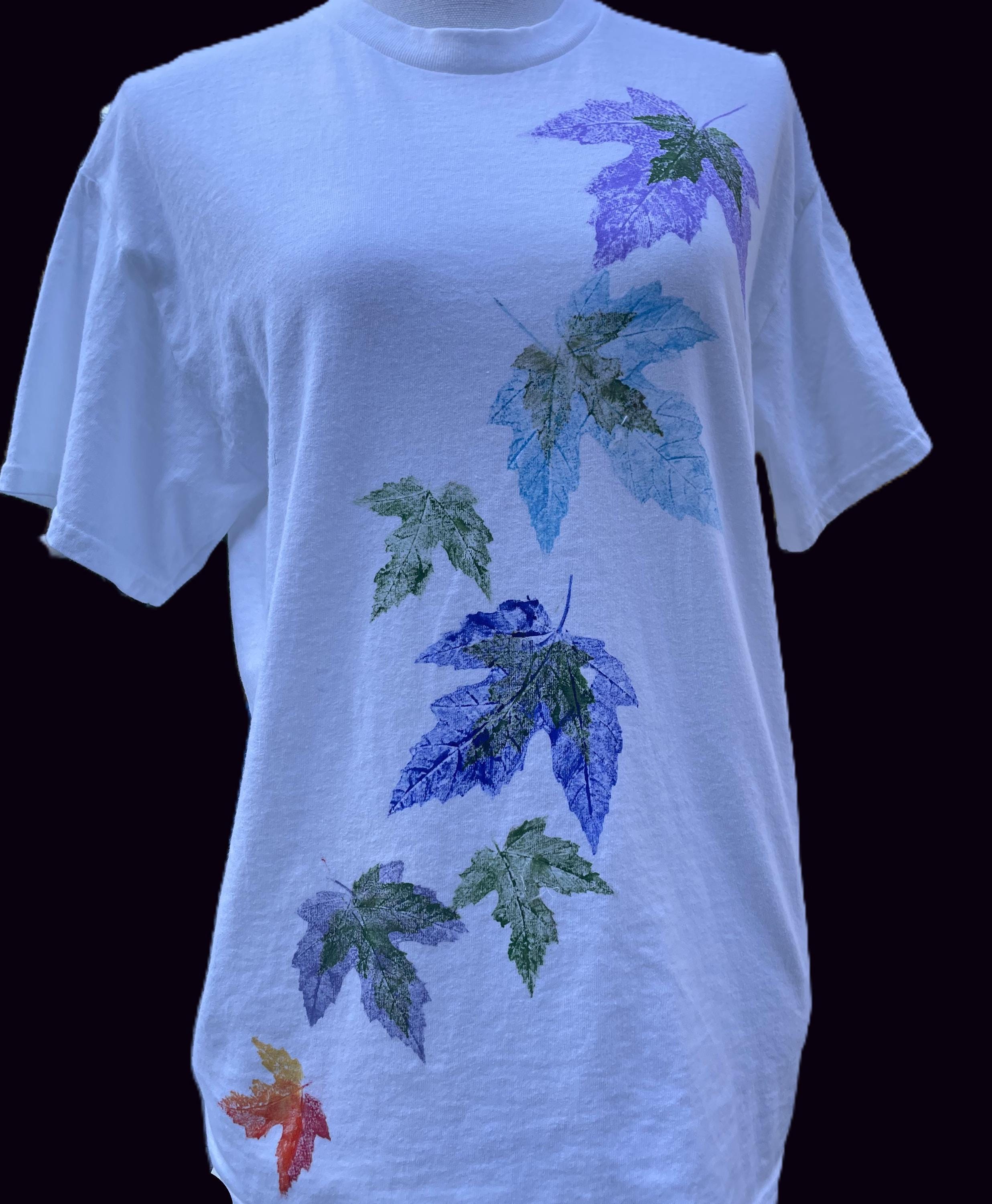 Silver Maple Leaves Printed on Medium White Unisex T-shirt - Etsy