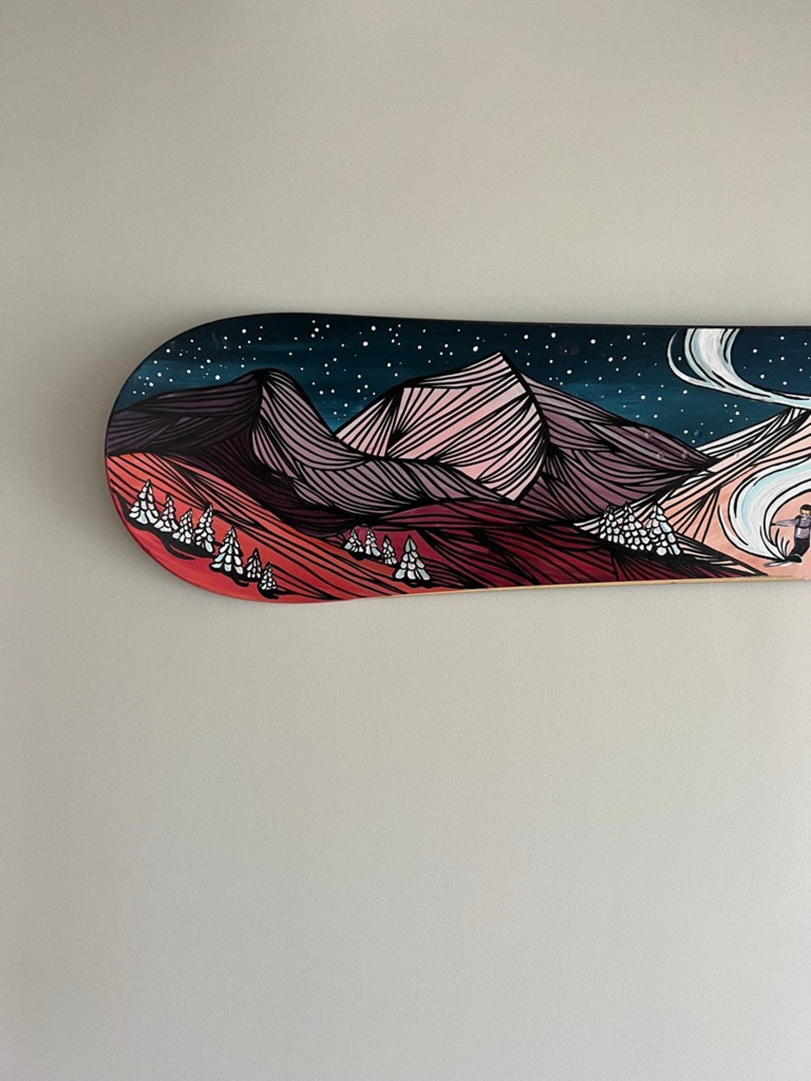 Hand Painted Upcycled Snowboard Art - Etsy