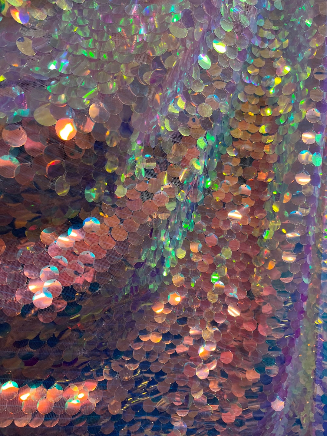 Pink Big Drop Lure Dangling 18 Mm Holographic Payette Sequin Fabric ...