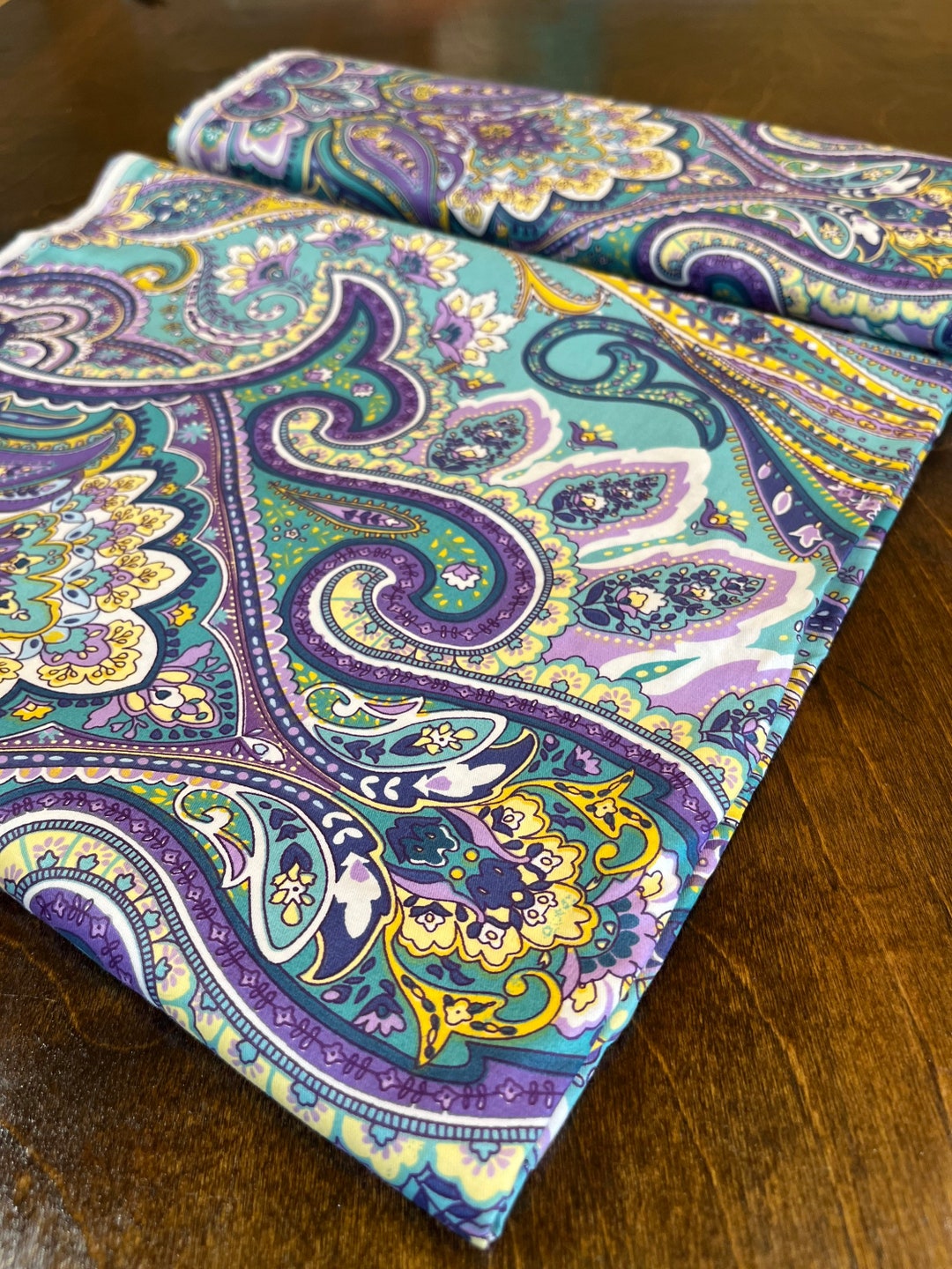 Paisley Beautiful Pattern Design Cotton Fabric. Damask Mandala Colorful ...