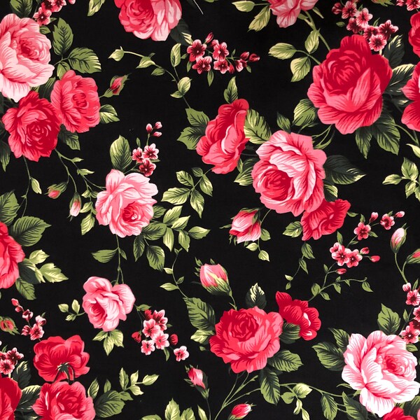 Black Fabric Roses - Etsy