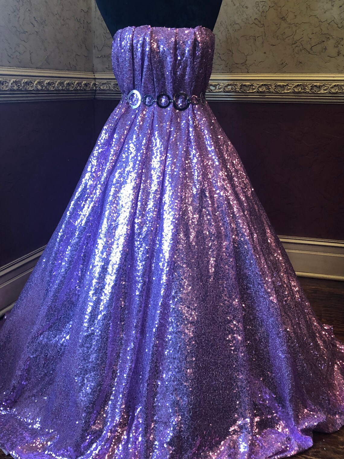 Purple Sequins Fabric by Yard. Sparkly 3 Mm Sequins for DIY or | Etsy