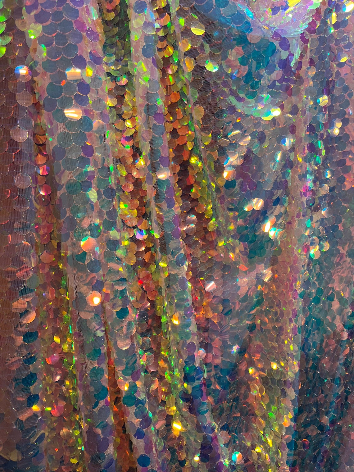 Pink Big Drop Lure Dangling 18 Mm Holographic Payette Sequin Fabric ...