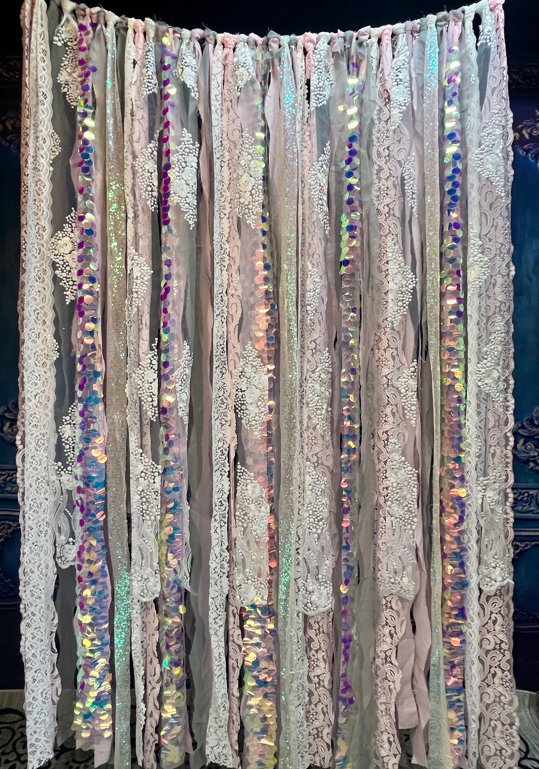 Super Sparkly Wedding Venue Garland. Fancy Unique Shabby Chic Garland ...