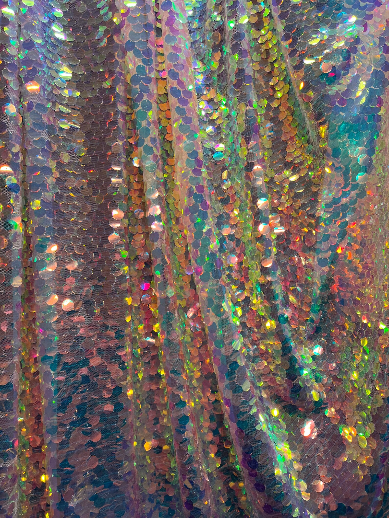 Pink Big Drop Lure Dangling 18 Mm Holographic Payette Sequin Fabric ...